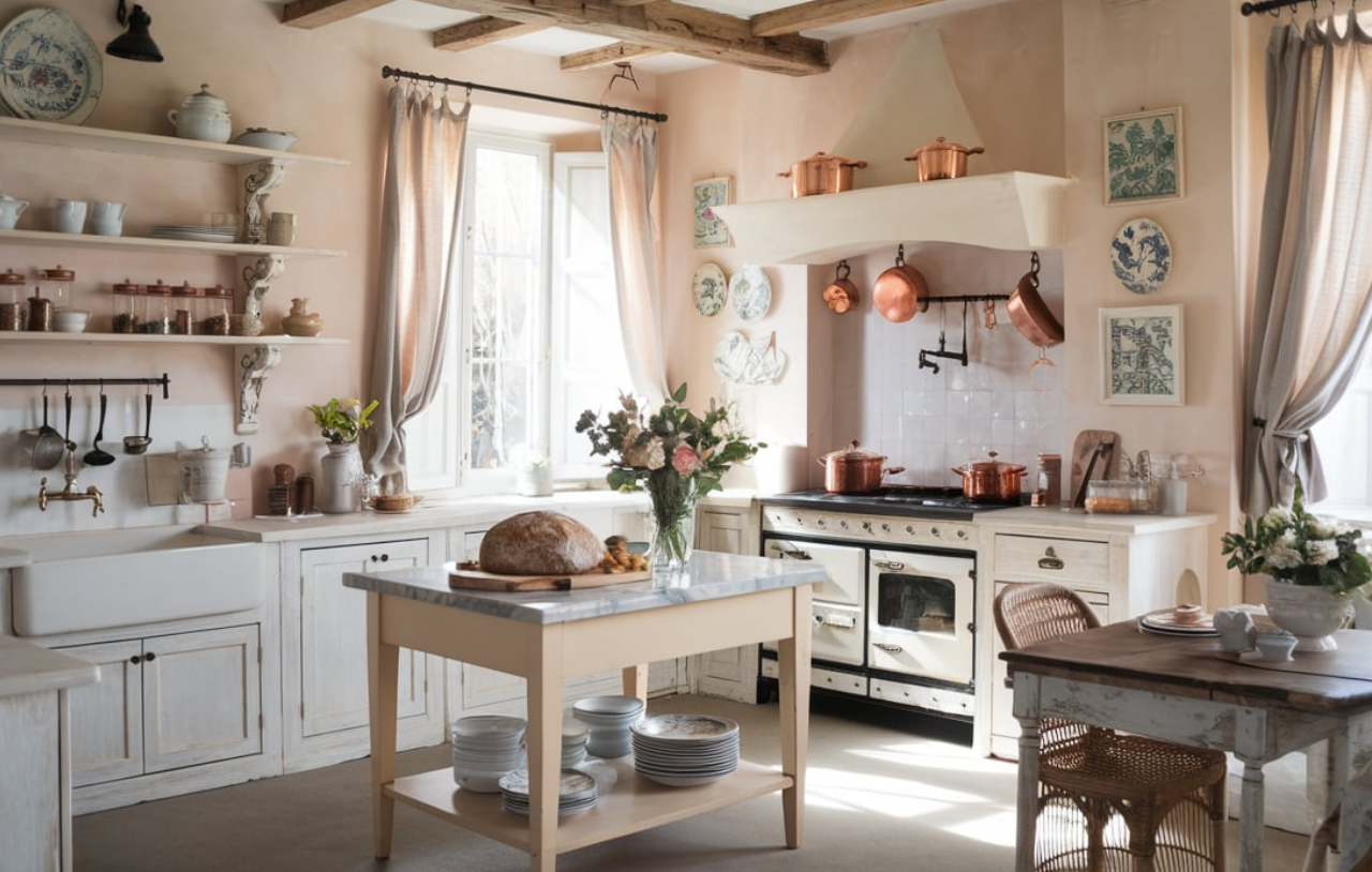 Shabby Chic Rustic French Kitchen